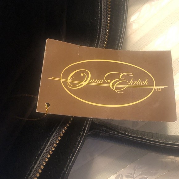 Onna Ehrlich | Bags | Onna Ehrlich Pebble Leather Black Ext Brown Int Maya Shoulder Bag Satchel ...